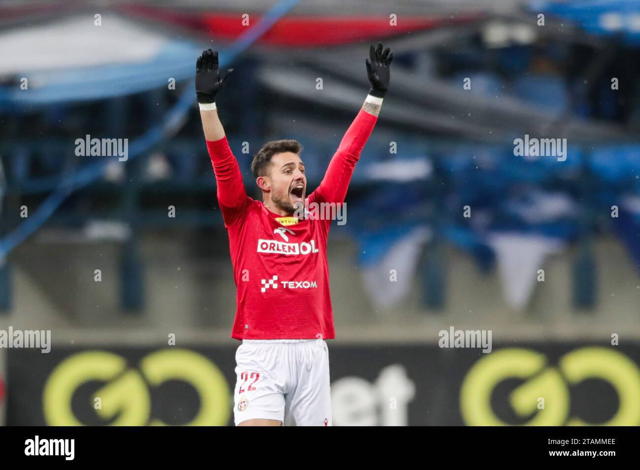 Joan Angel Roman Olle (Goku) of Wisla Krakow seen in action during ...
