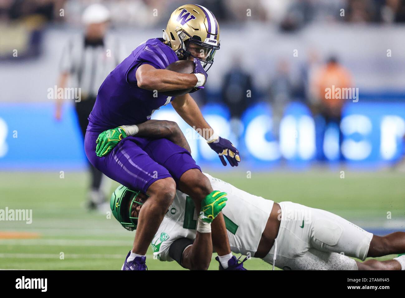 Las Vegas, NV, USA. 01st Dec, 2023. Washington Huskies wide receiver ...