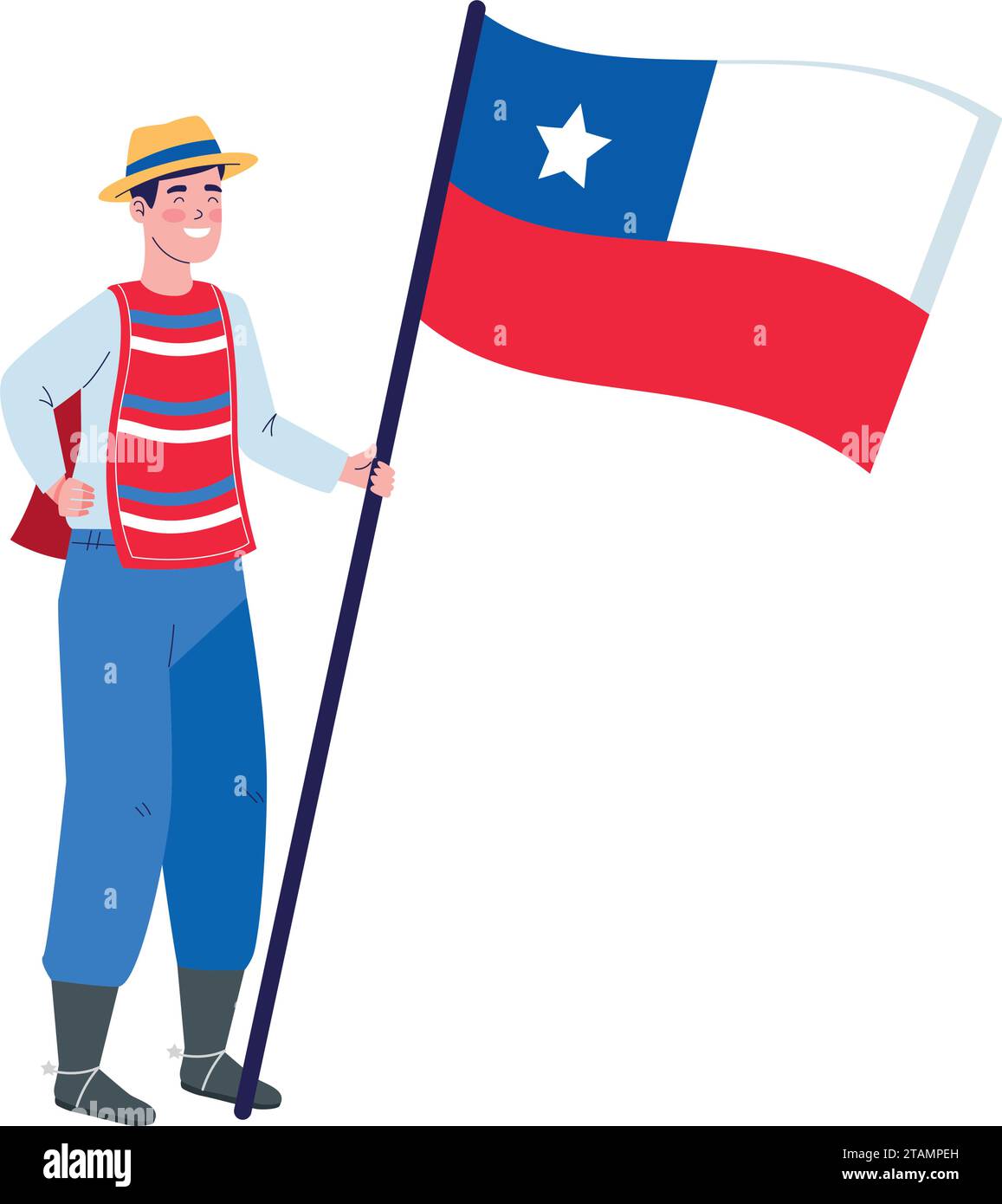 chile man with flag Stock Vector Image & Art - Alamy