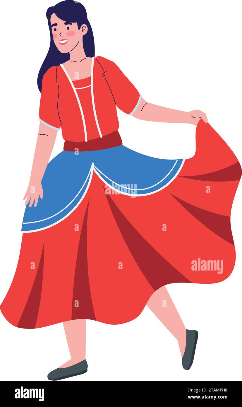 chile woman in traditional costume Stock Vector Image & Art - Alamy