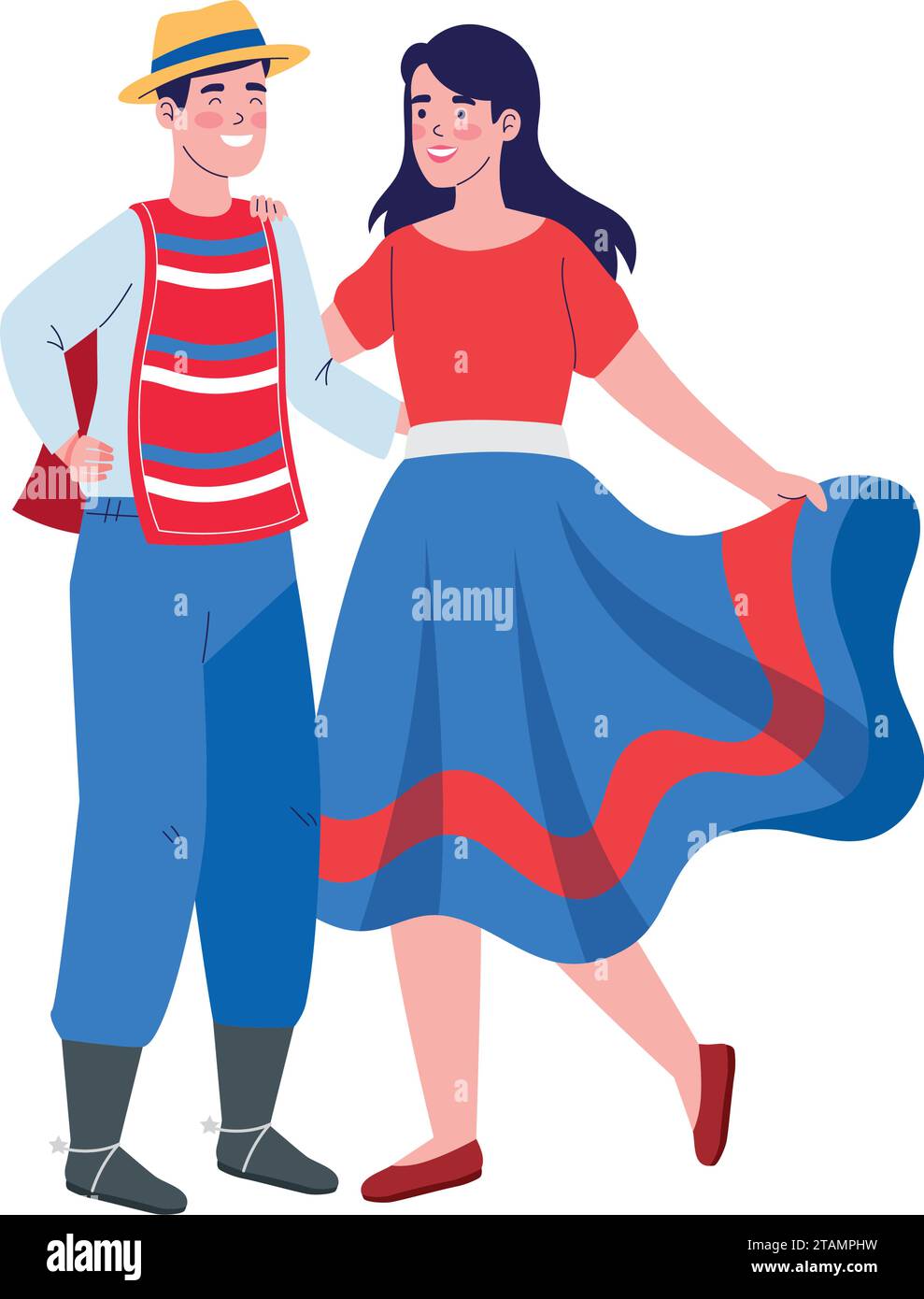 chile cueca dancers illustration Stock Vector Image & Art - Alamy