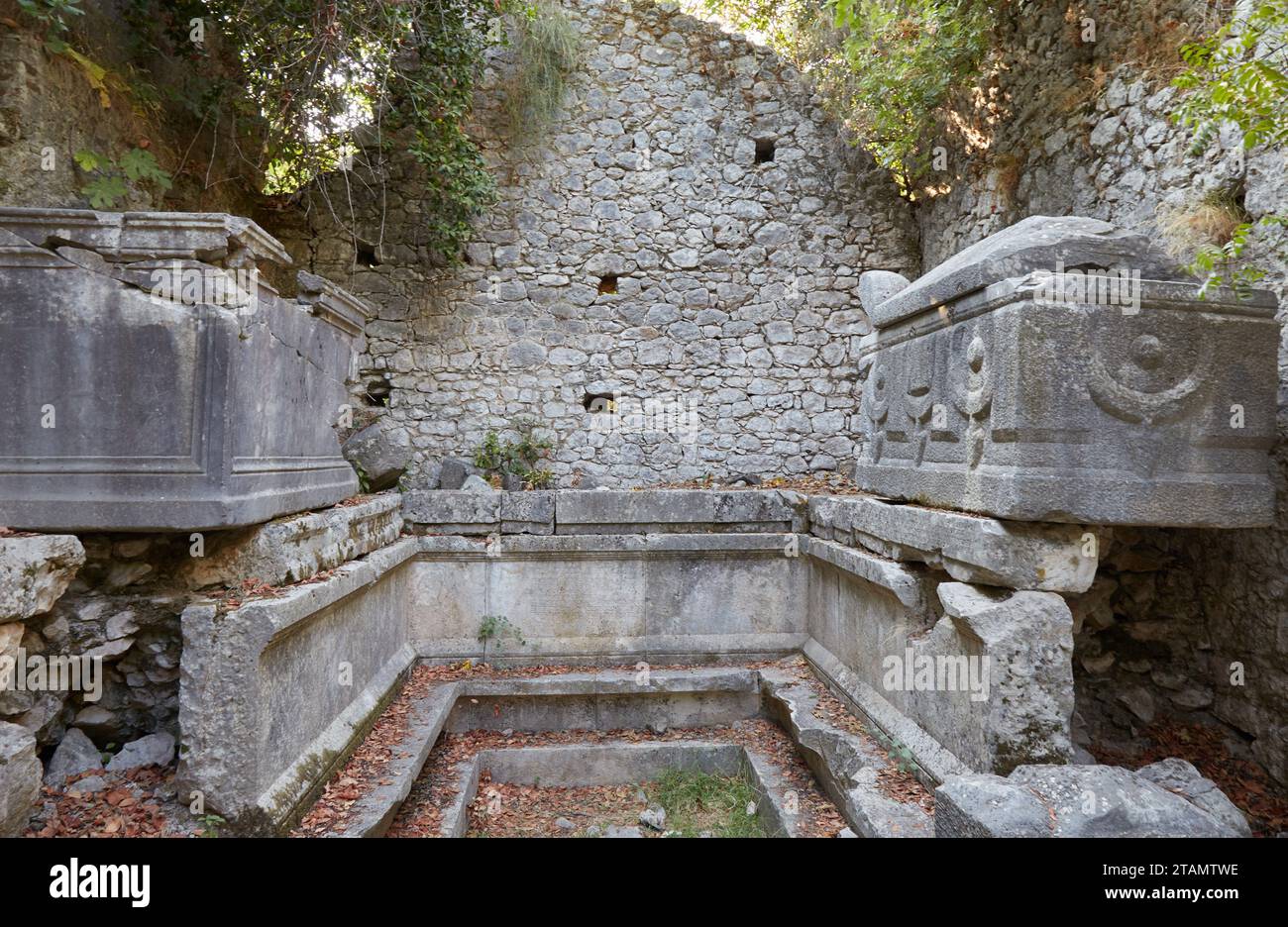 The ruins and beaches of Olympos in Antalya Province, Turkey Stock ...