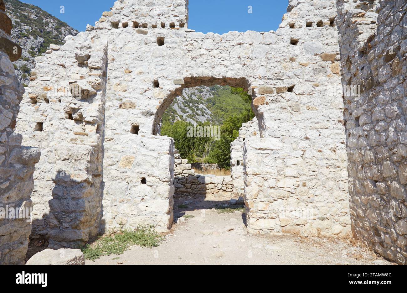 The ruins and beaches of Olympos in Antalya Province, Turkey Stock ...