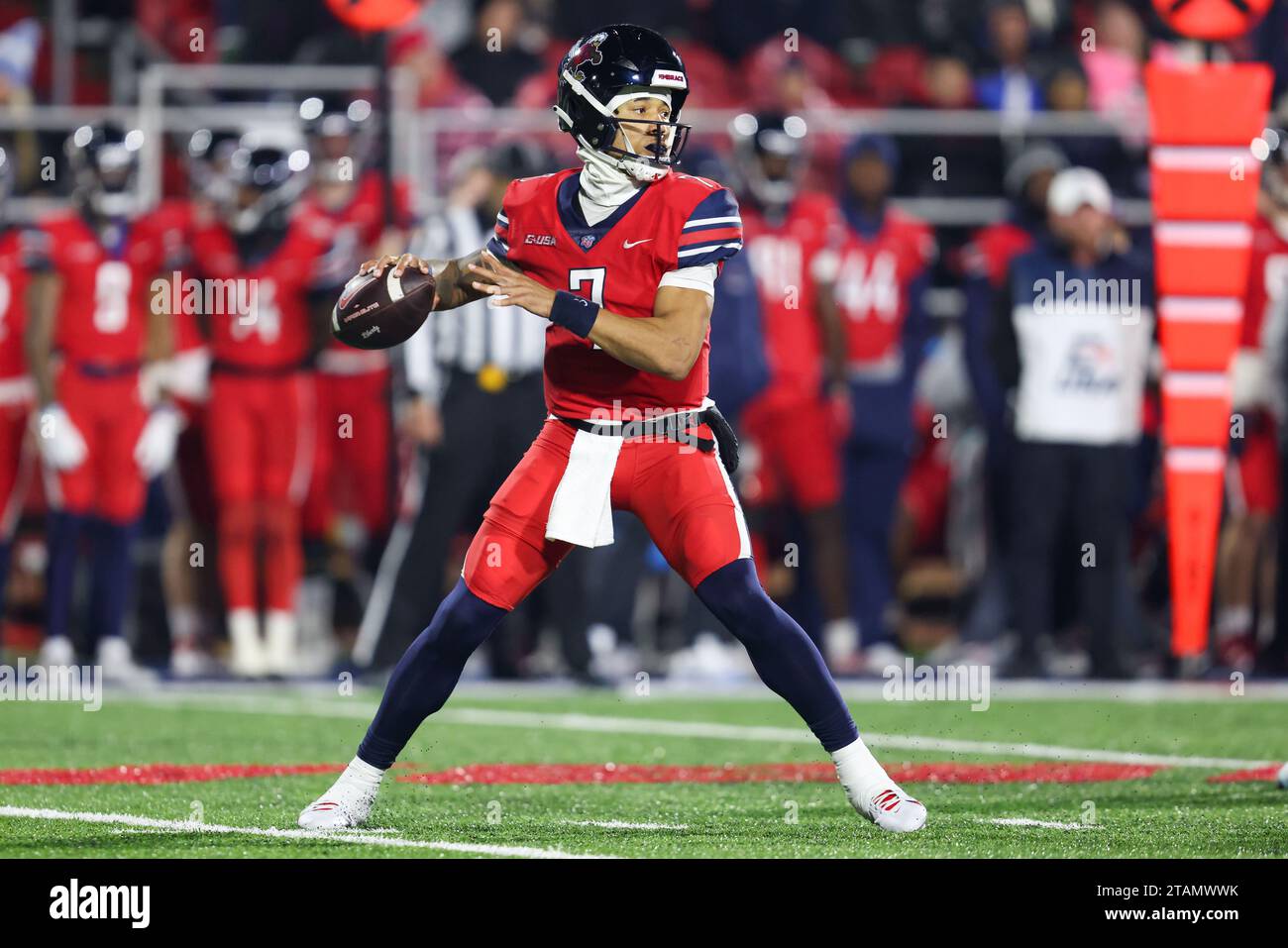 December 1, 2023: Liberty Flames quarterback Kaidon Salter (7) passes ...