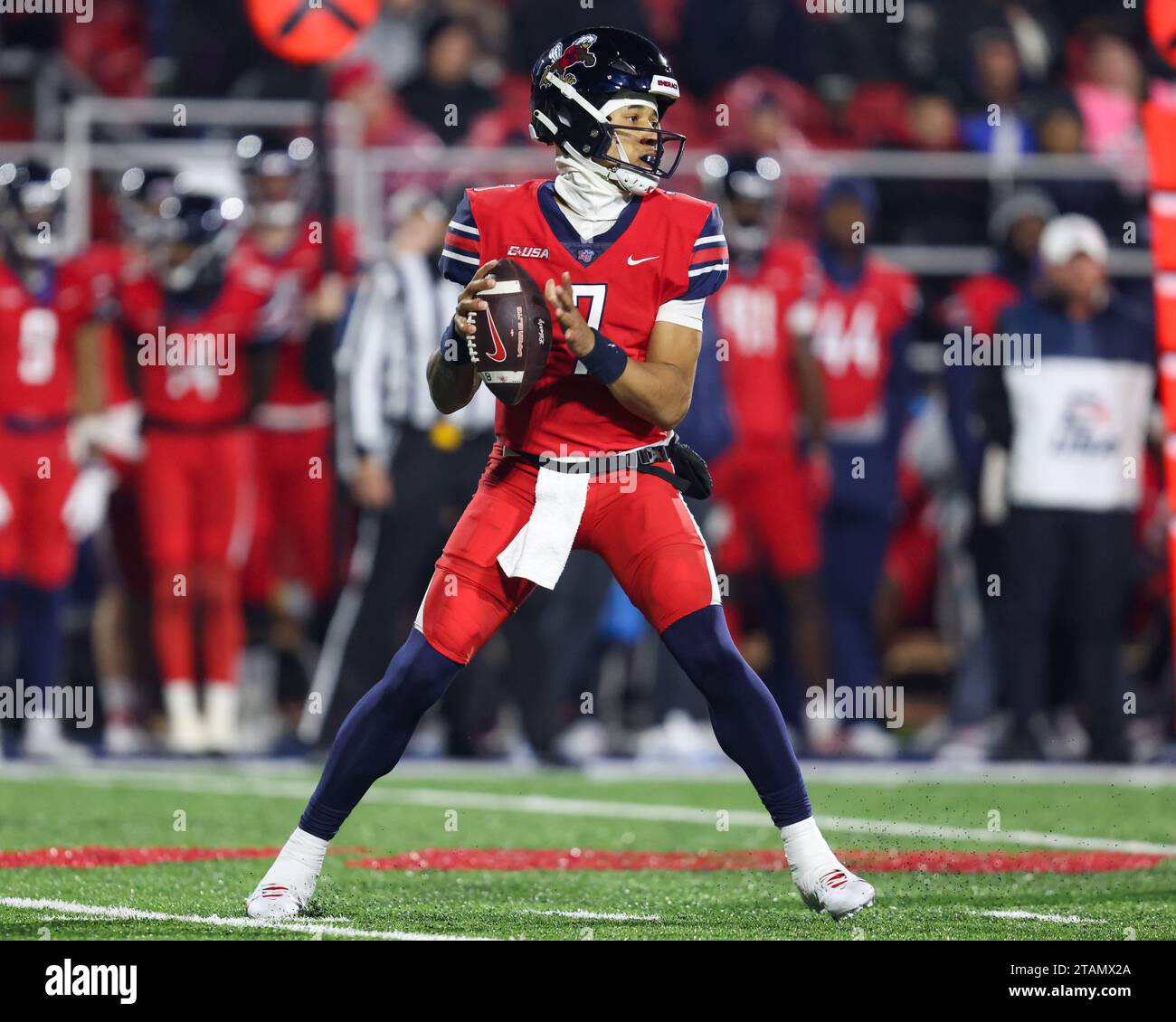 Lynchburg, Virginia, USA. 1st Dec, 2023. Liberty Flames quarterback ...