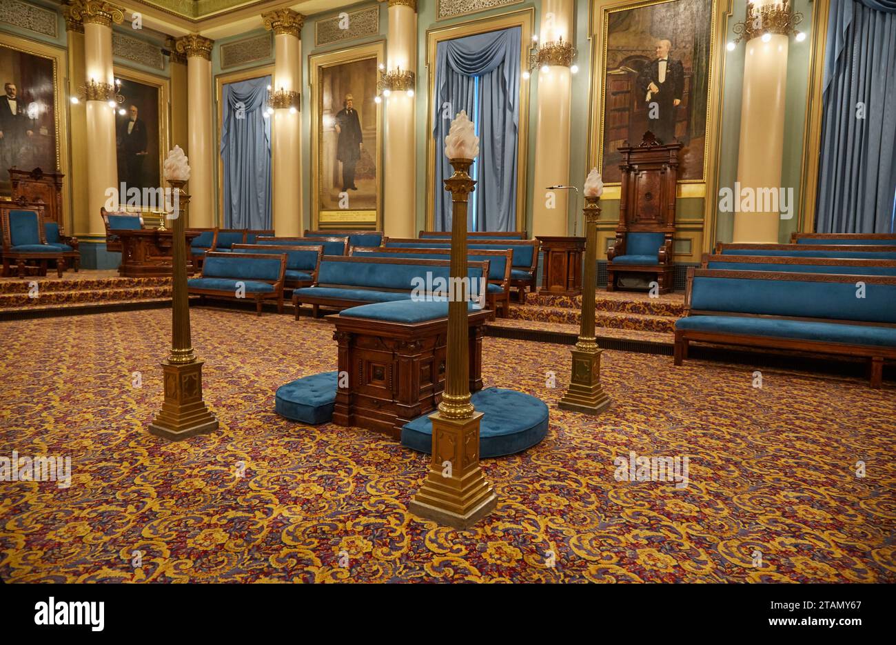 The incredible Masonic Temple in Philadelphia, Pennsylvania Stock Photo ...