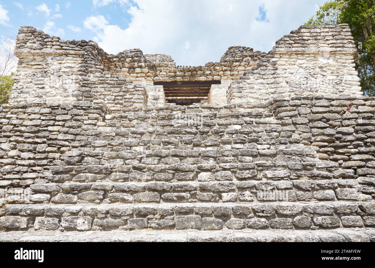 The massive Mayan pyramid of Kinichna in Quintana Roo, Mexico Stock ...
