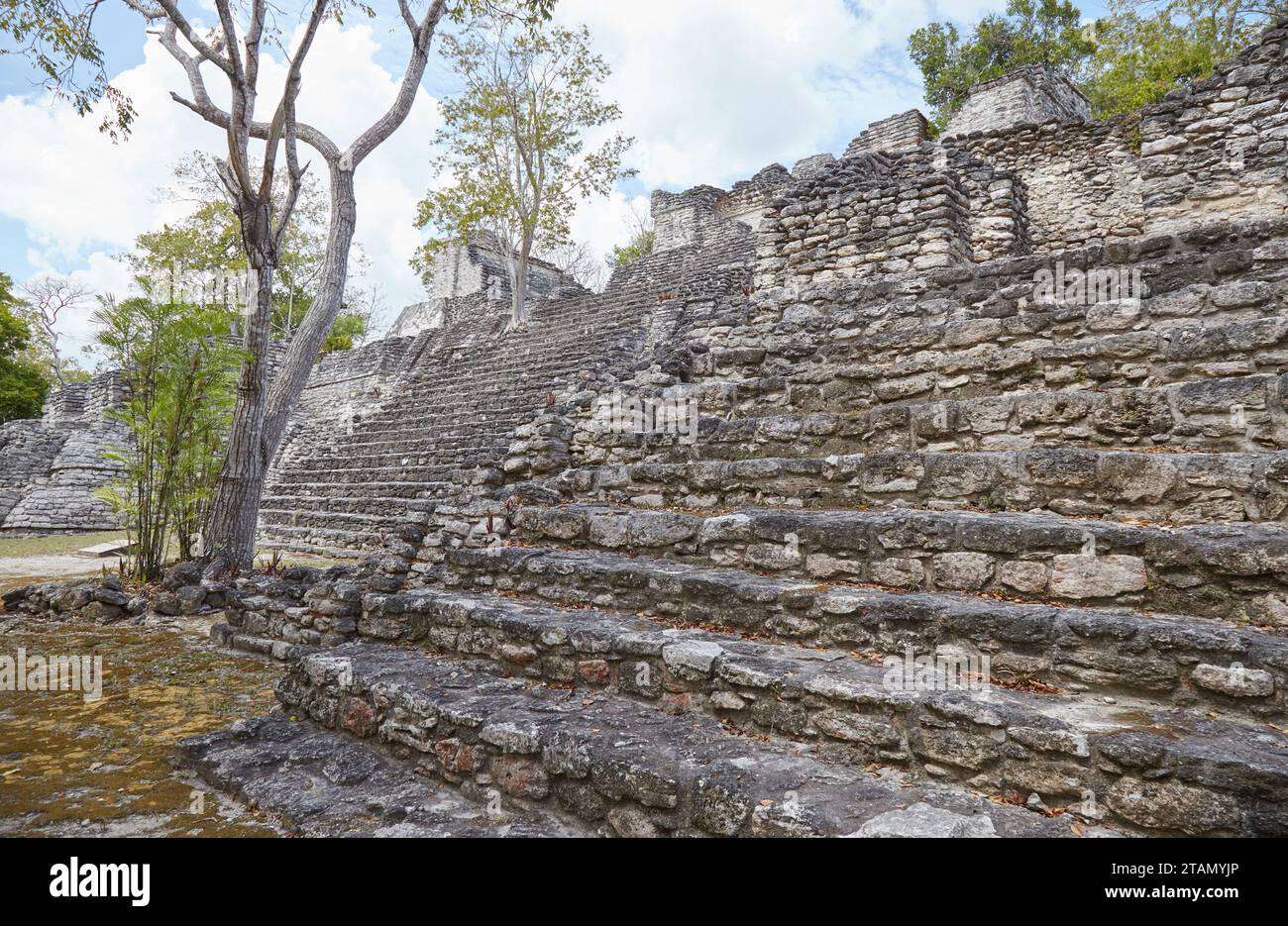The massive Mayan pyramid of Kinichna in Quintana Roo, Mexico Stock ...