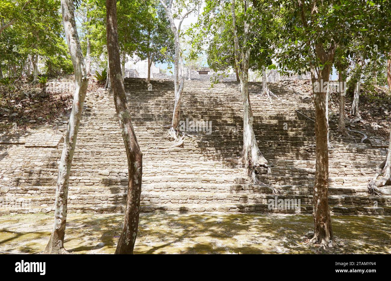 The massive Mayan pyramid of Kinichna in Quintana Roo, Mexico Stock ...
