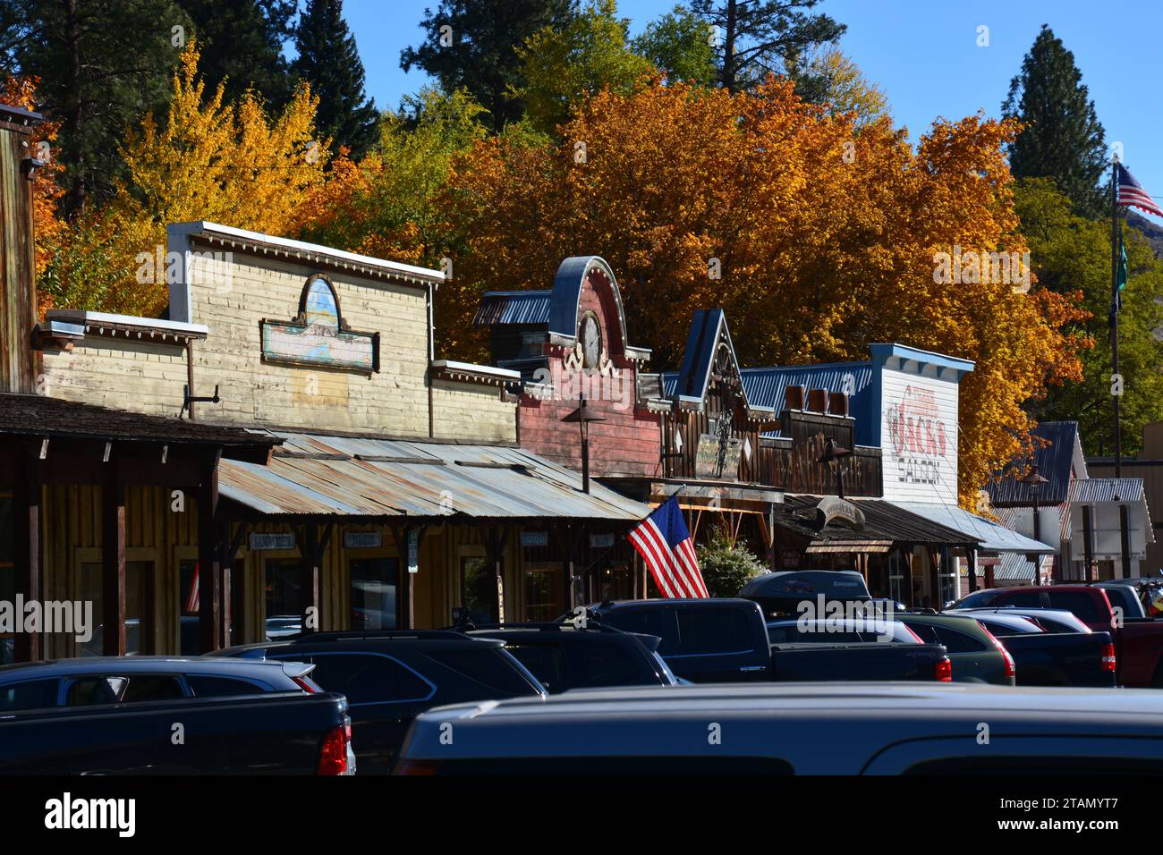 Winthrop, An old western town in Eastern Washington in the fall Stock ...