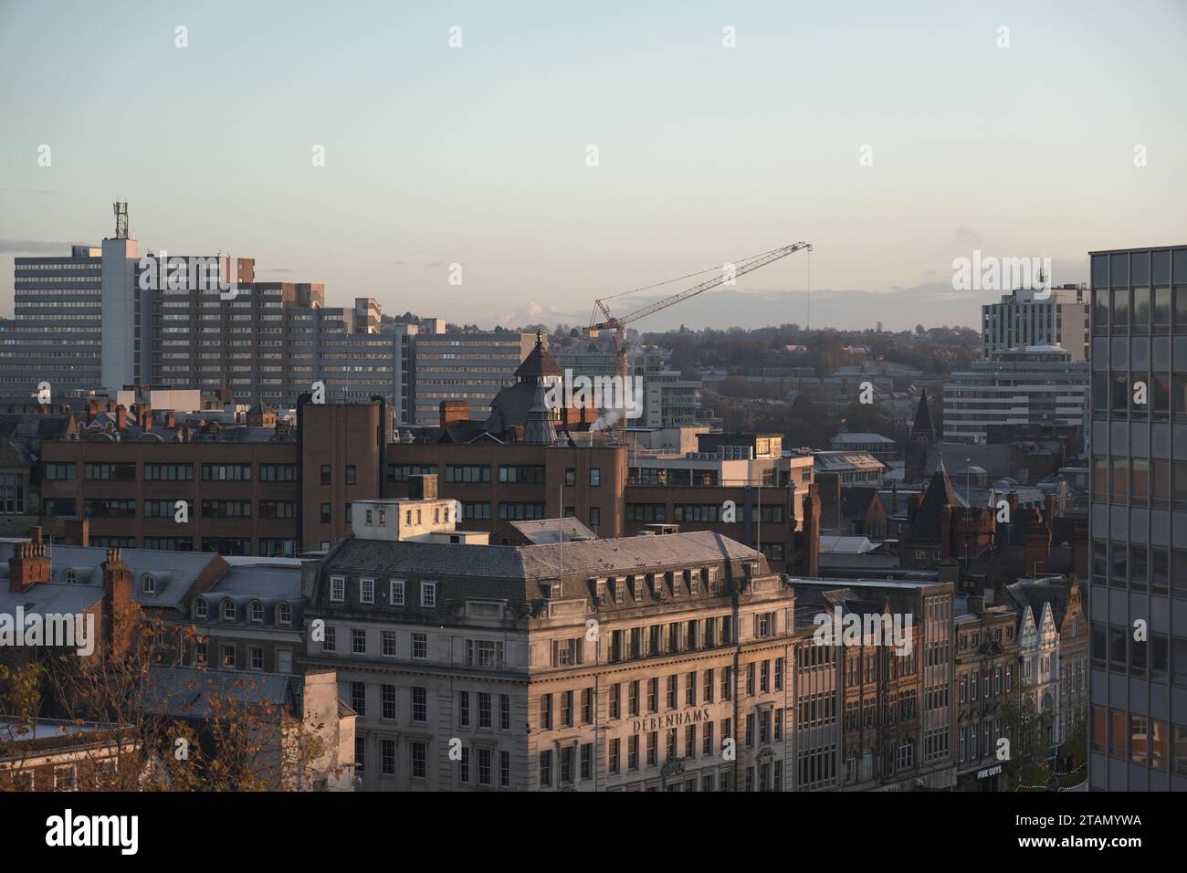 Nottingham City Centre Skyline & Cityscape Stock Photo - Alamy