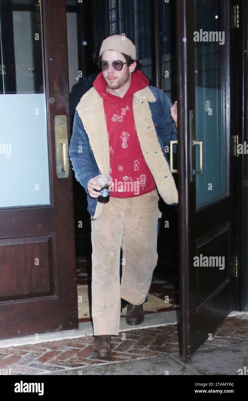 New York, NY, USA. 1st Dec, 2023. Nick Jonas seen out and about in New York City on December 01 ...
