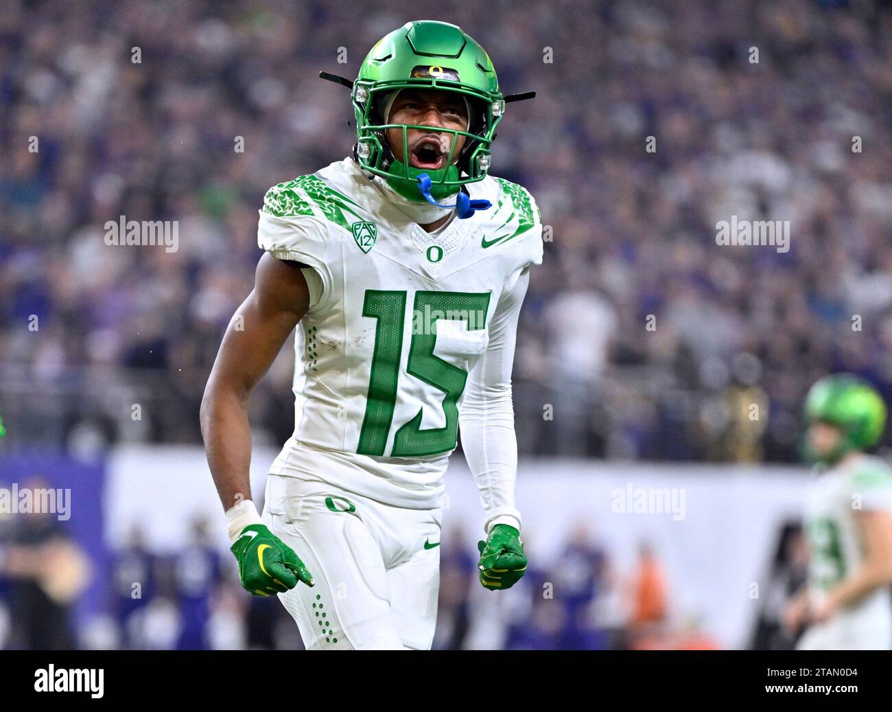 Oregon wide receiver Tez Johnson reacts after a touchdown against ...