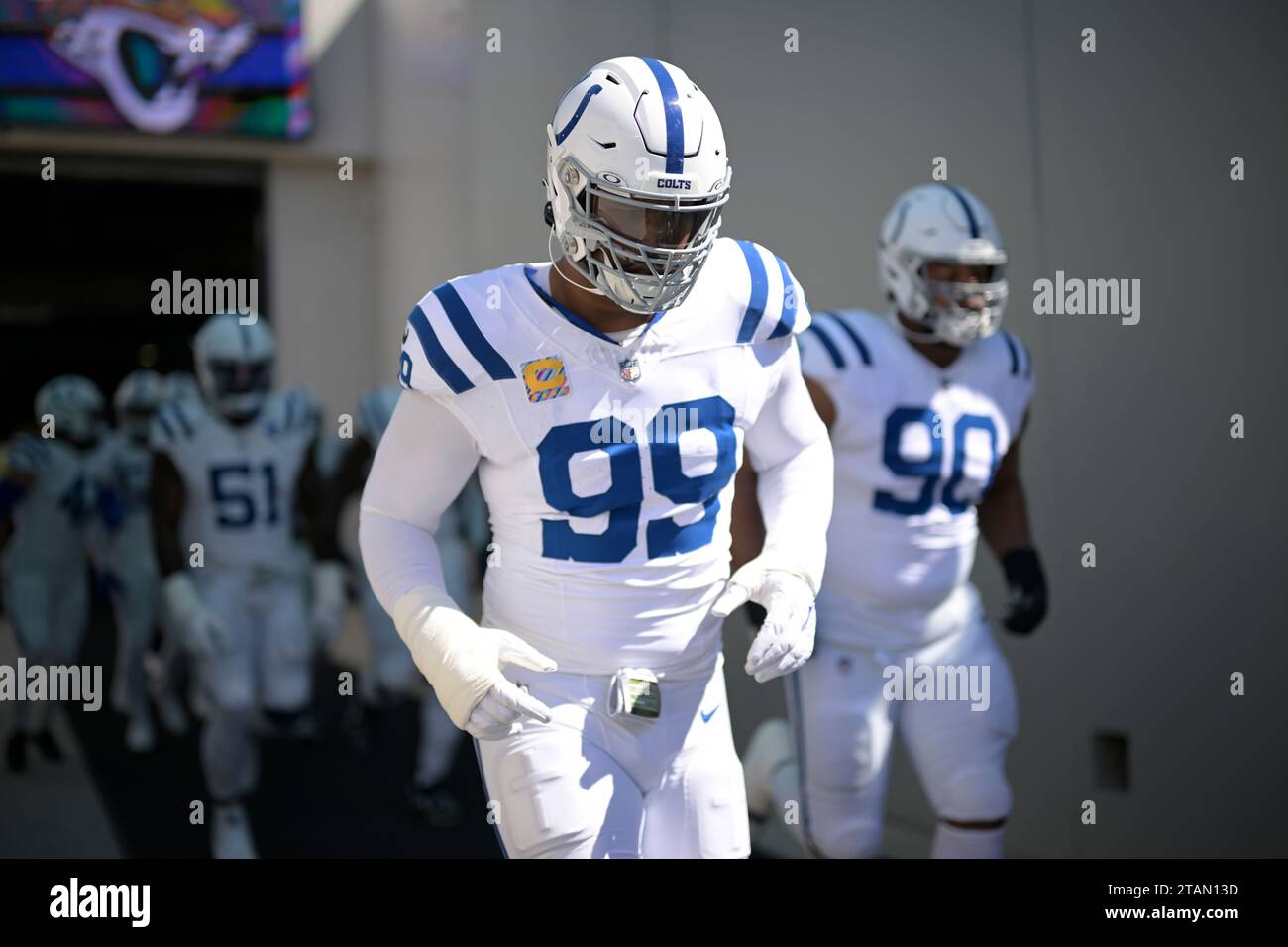 Indianapolis Colts defensive tackle DeForest Buckner (99) heads to the ...