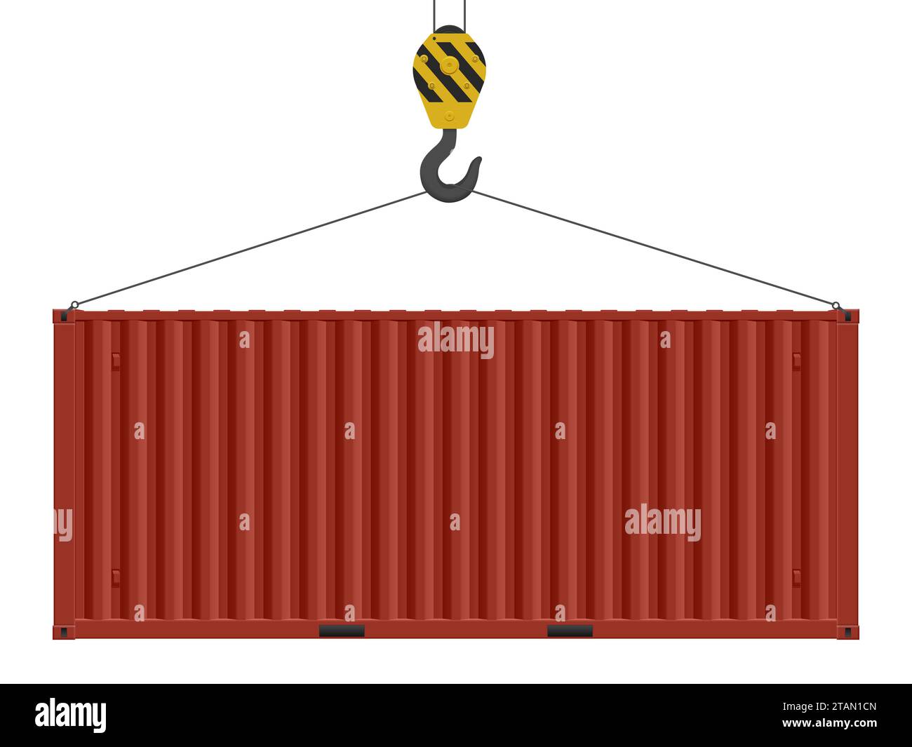 Hooked cargo container on a white background. Vector illustration Stock ...