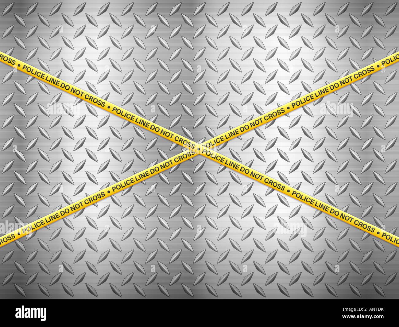 Police line tape on metal background. Vector illustration Stock Photo ...