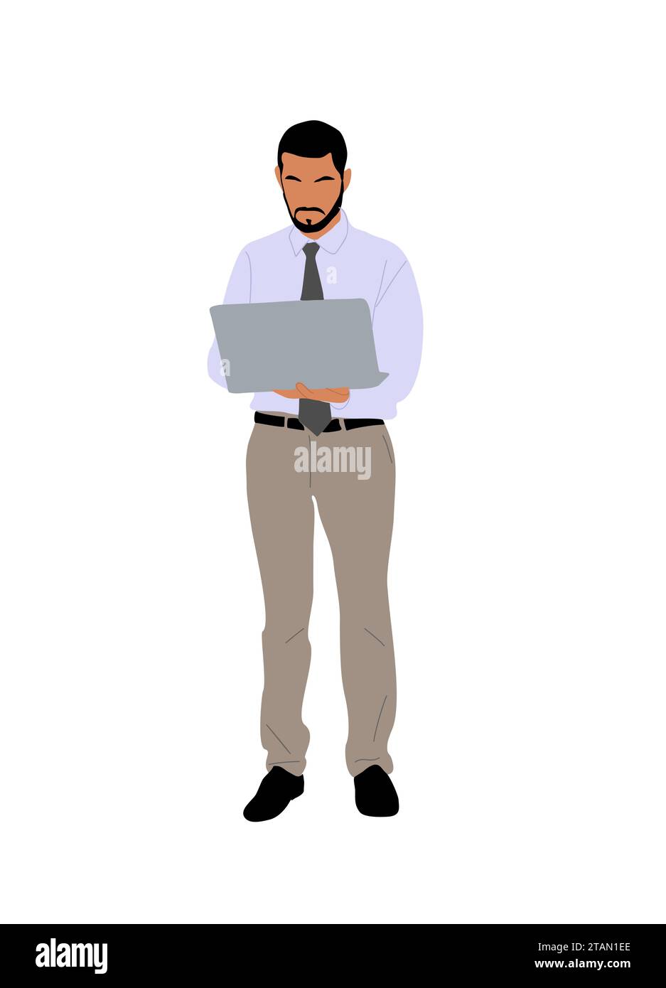 Standing holding working technology Stock Vector Images - Alamy