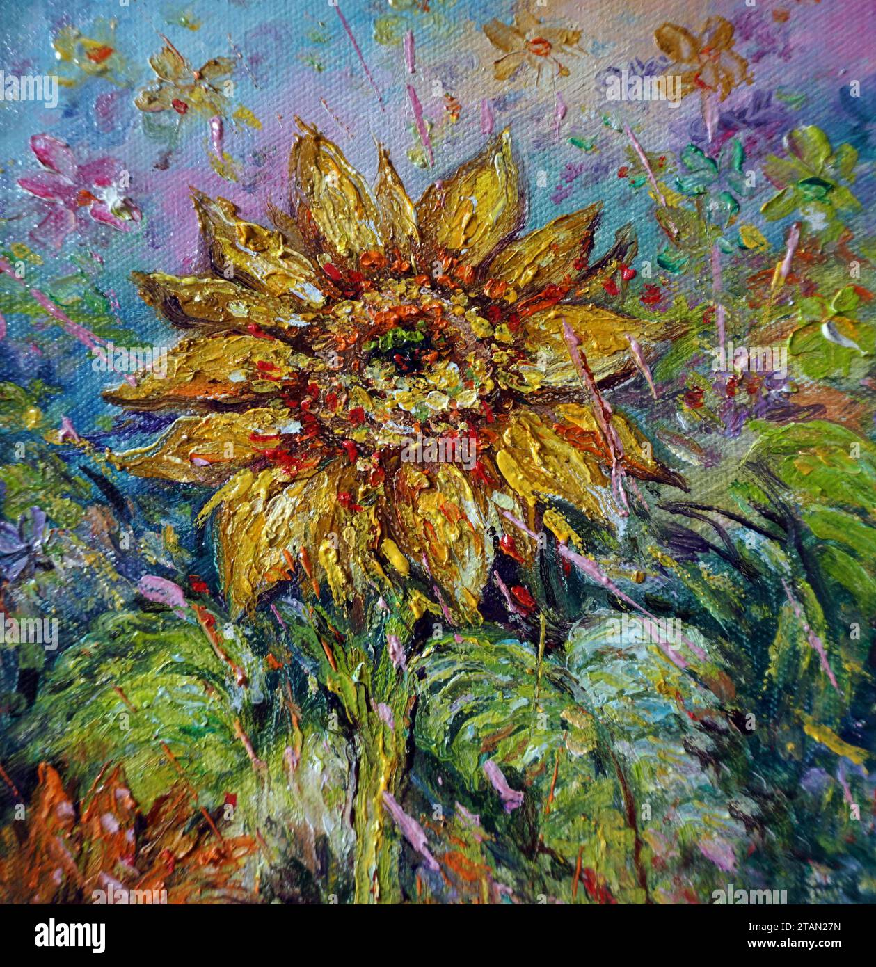 Coloring sunflower hi-res stock photography and images - Alamy