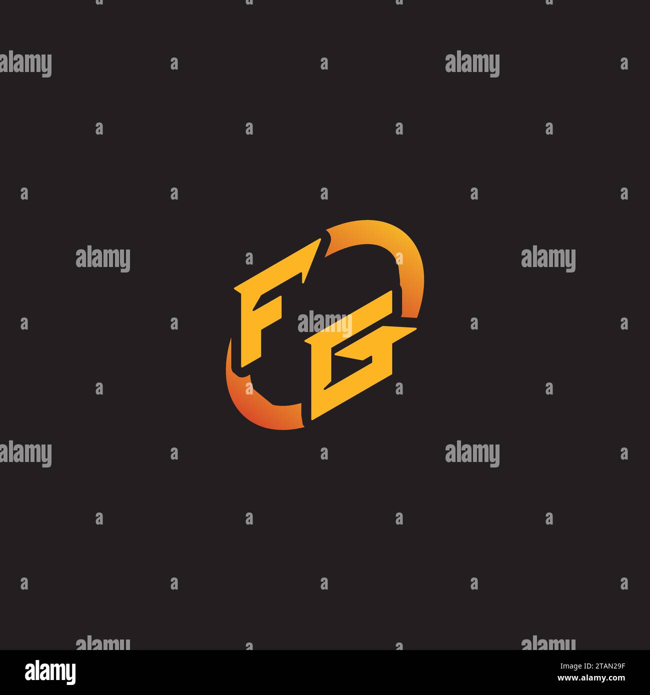 GF combination letter unique initials logo esport for gaming team ...