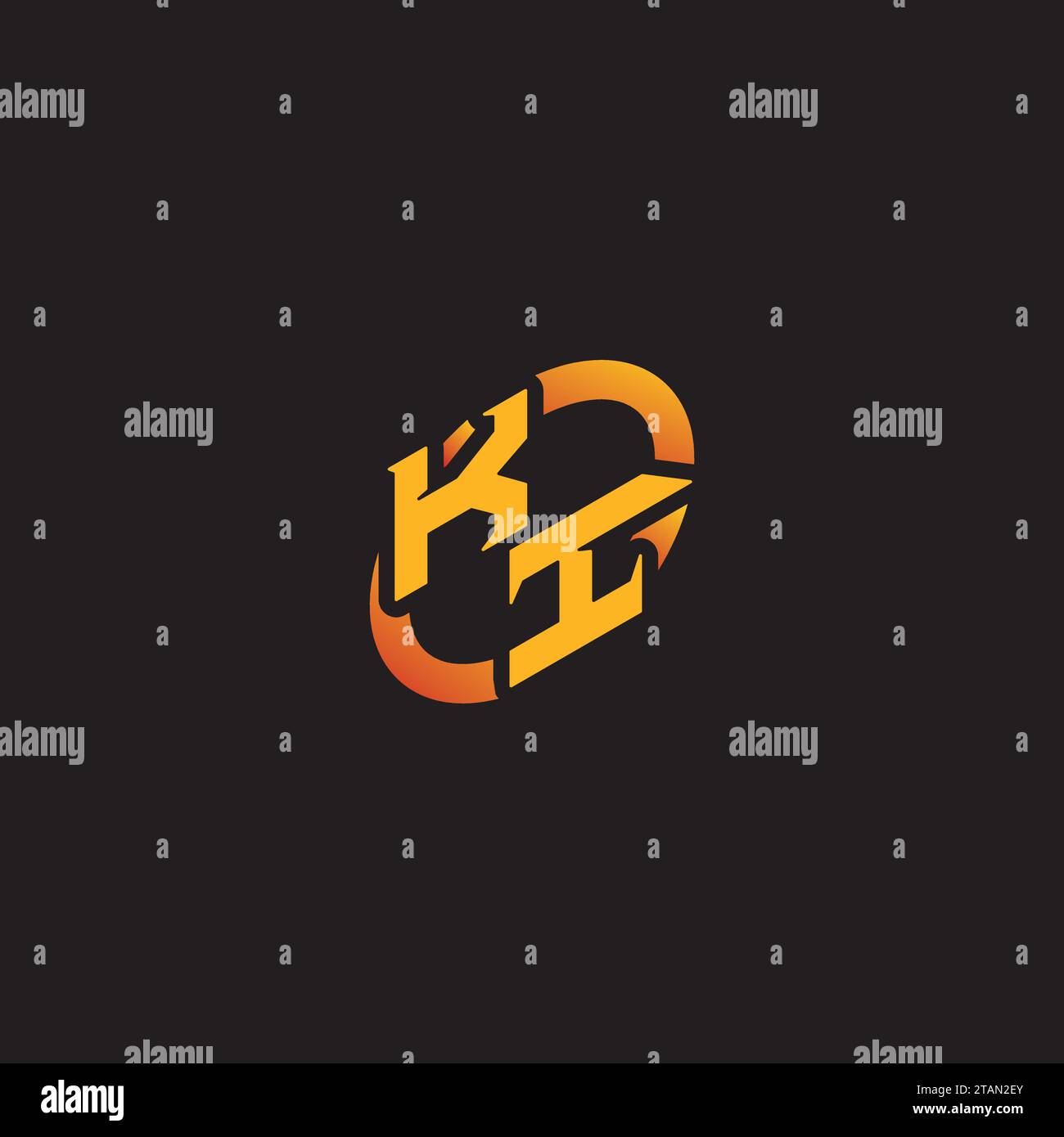 IK combination letter unique initials logo esport for gaming team ...