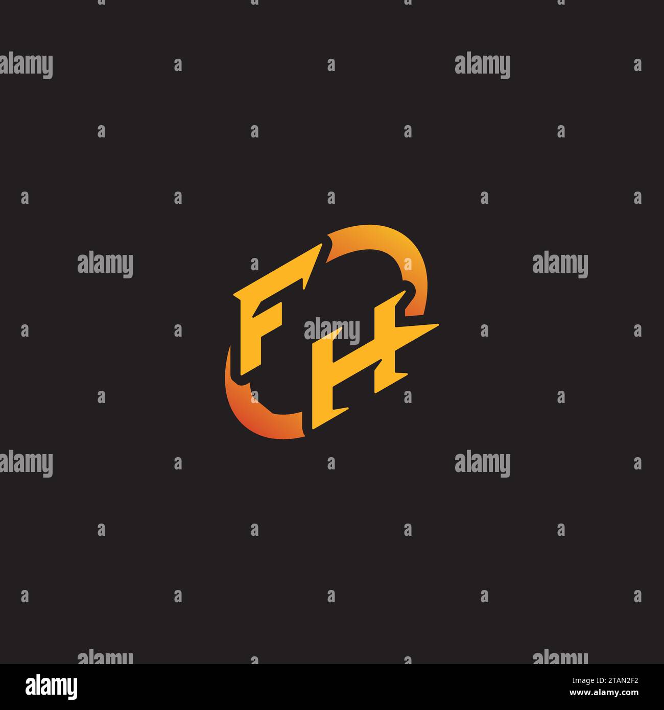 HF combination letter unique initials logo esport for gaming team ...