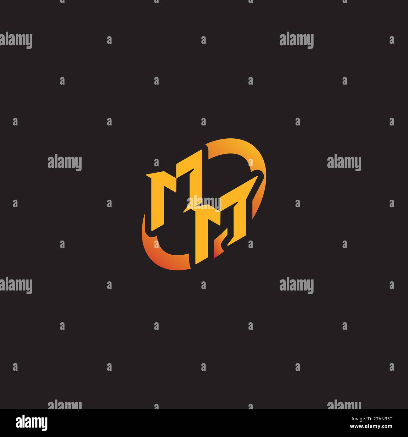 MM combination letter unique initials logo esport for gaming team ...
