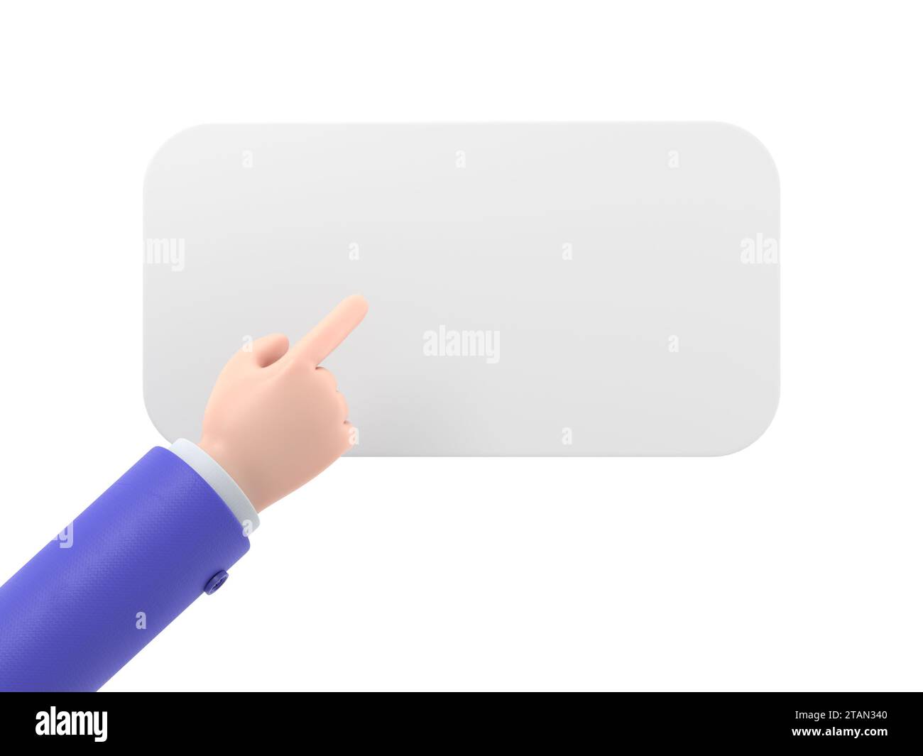 Flexible hand cartoon character businessman pointing finger on empty ...