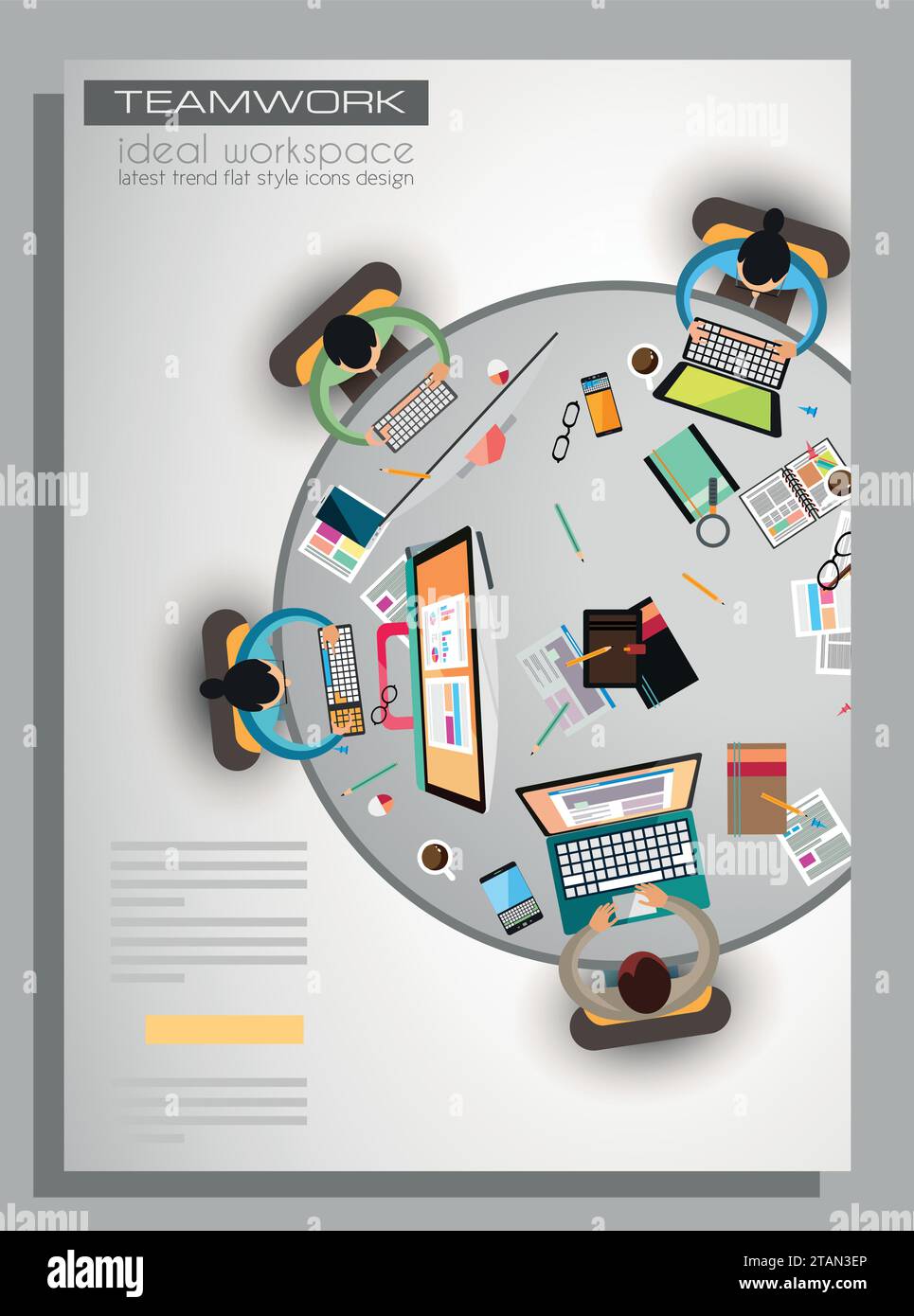 Idea concept for business teamwork flyer template design Stock Vector ...