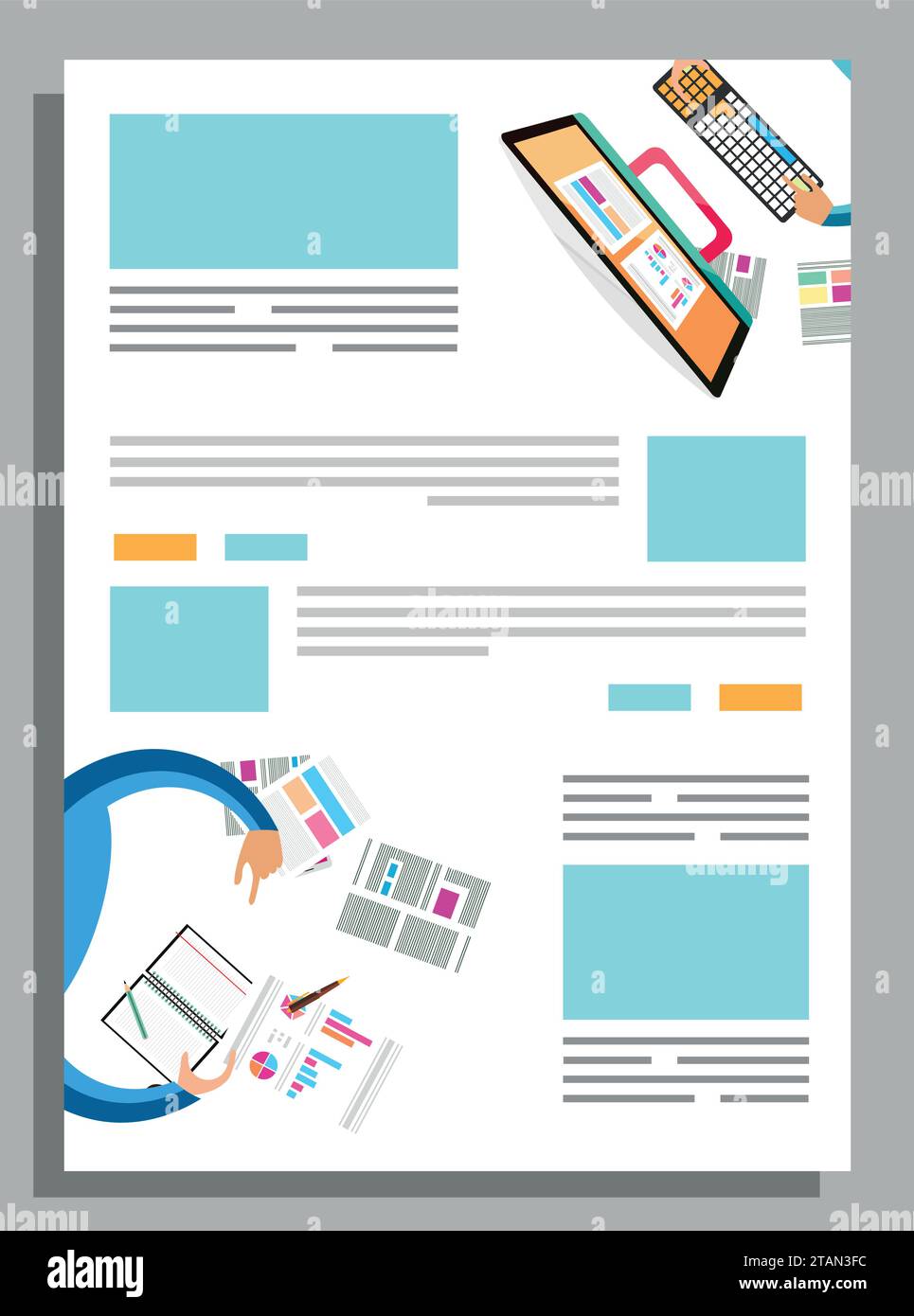 Idea concept for business teamwork flyer template design Stock Vector ...