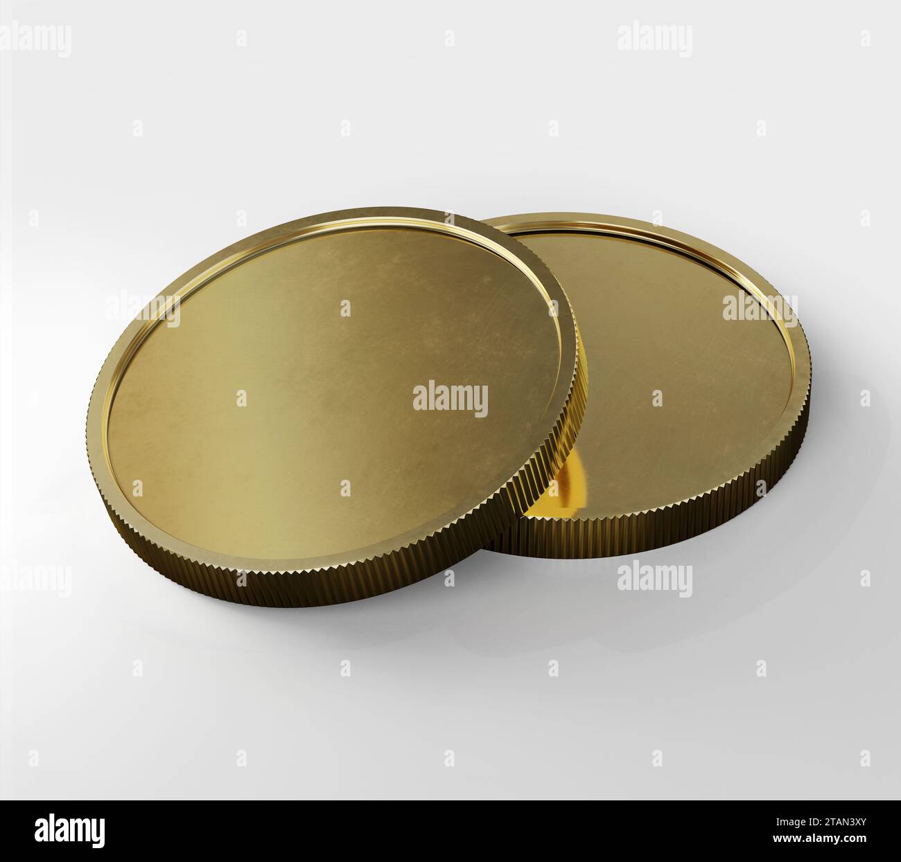 Two Gold Coins, on top of each other Mockup Template, Banking Concept ...