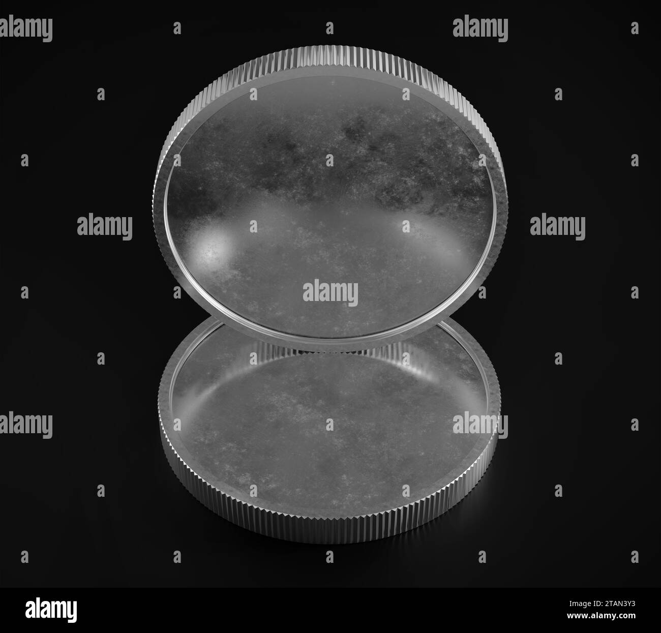 Two Silver Coins on top of each other, Mockup Template, Banking Concept ...