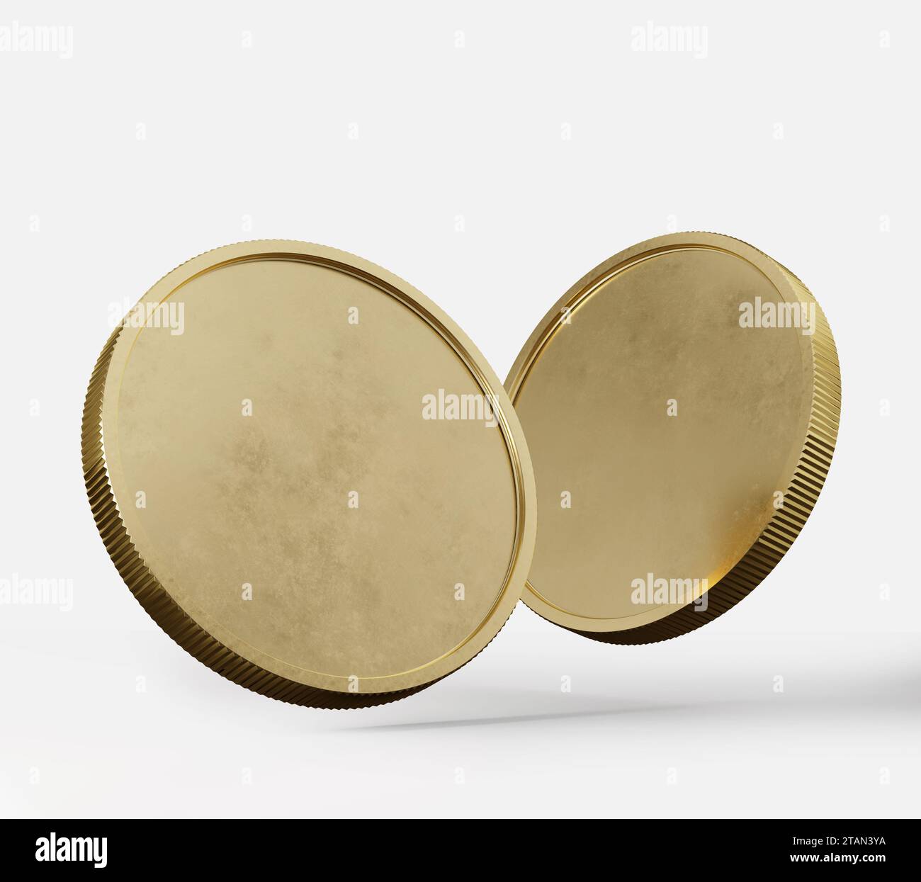 Two Gold Coins Floating, Mockup Template, Banking Concept ...