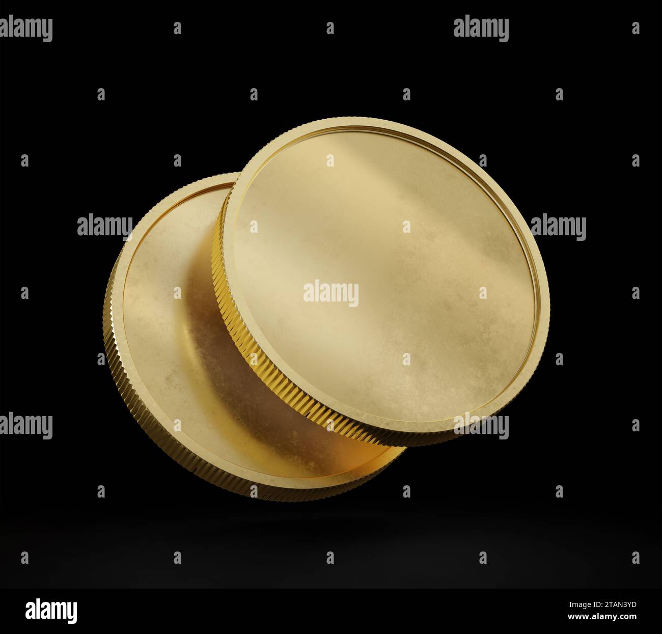 Two Gold Coins, Mockup Template, Banking Concept, Cryptocurrency, 3d ...