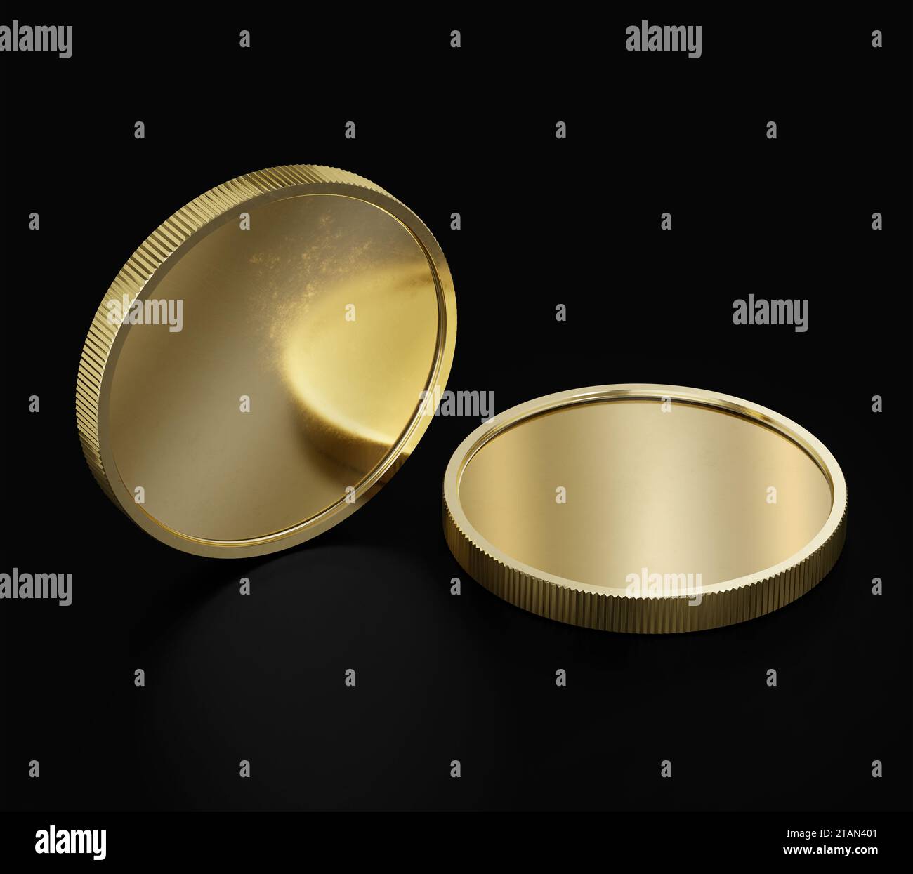 Two Gold Coins, Mockup Template, Banking Concept, Cryptocurrency, 3d ...