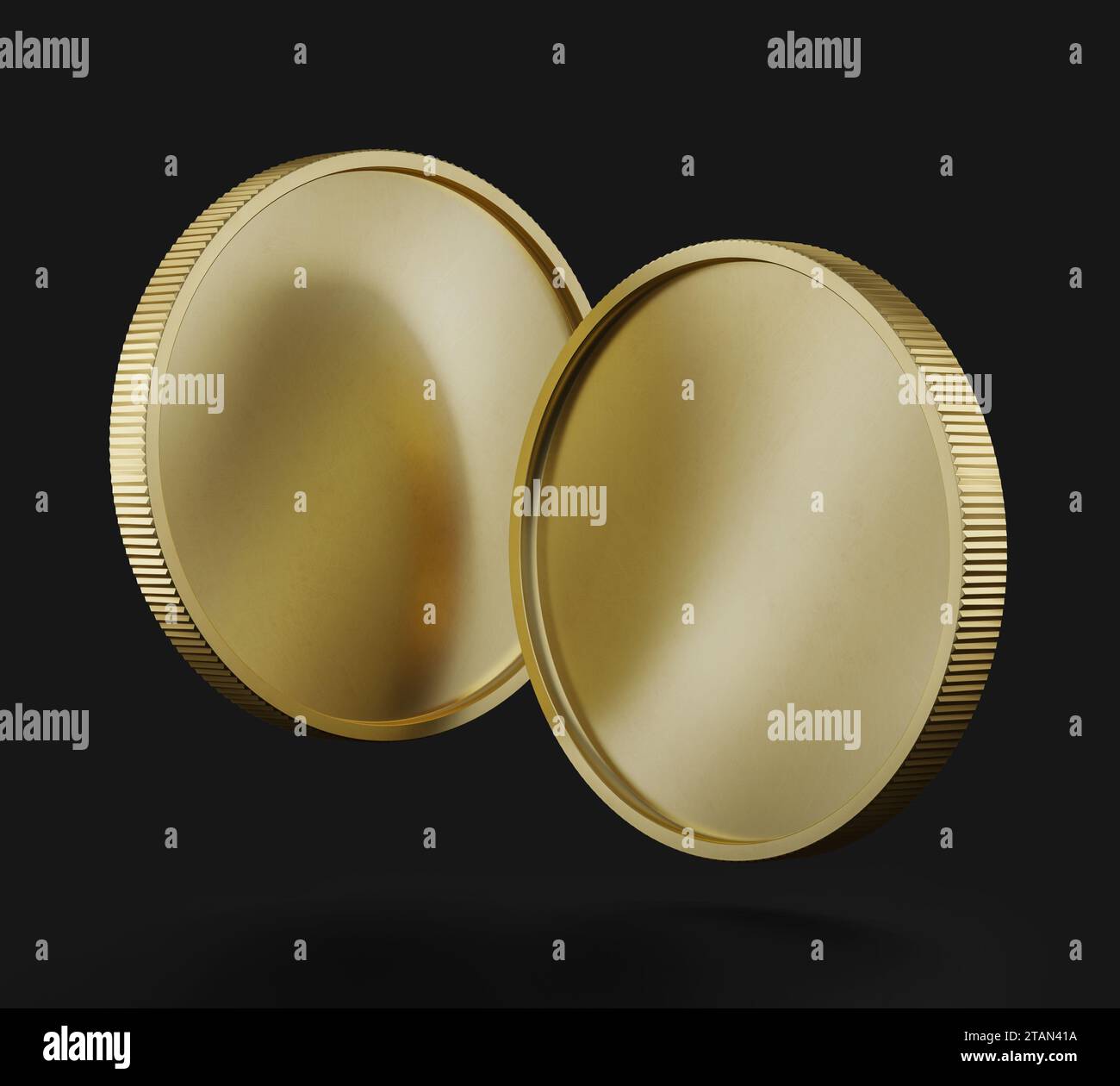 Two Gold Coins Floating, Mockup Template, Banking Concept ...
