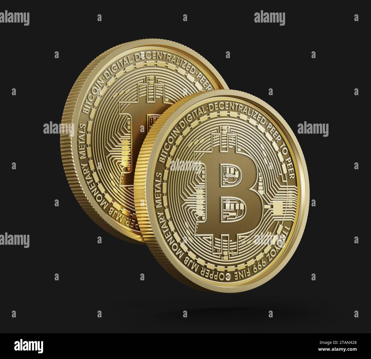 Two Bitcoins Floating, Mockup Template, Banking Concept, Cryptocurrency ...
