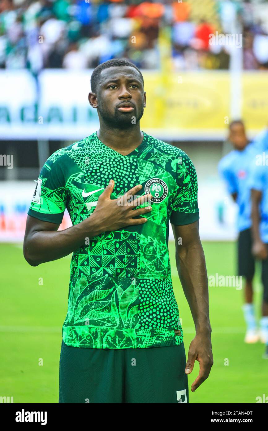 UYO, NIGERIA - NOVEMBER 16: Collins Jamilu of Nigeria during the 2026 ...
