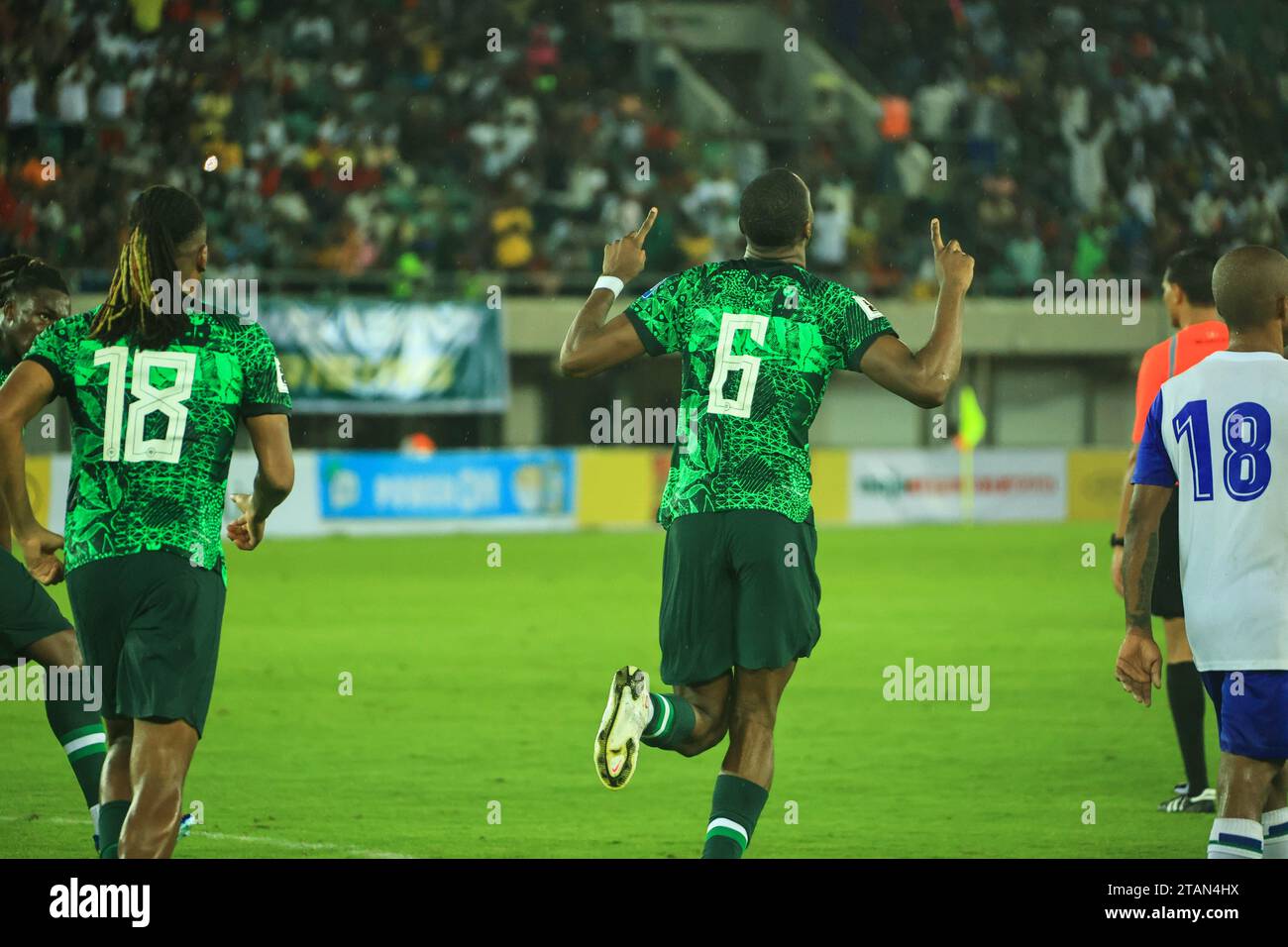 UYO, NIGERIA - NOVEMBER 16: Semi Ajayi of Nigeria celebrate goal during ...