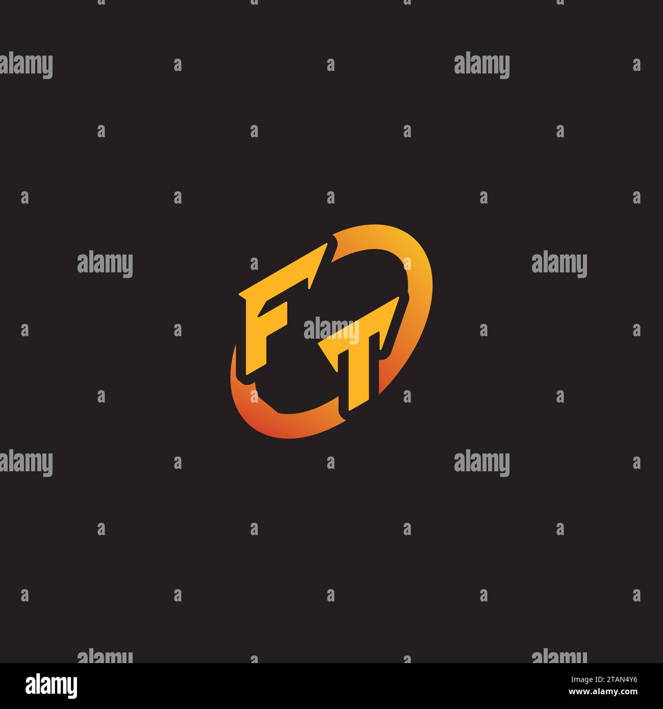TF combination letter unique initials logo esport for gaming team ...