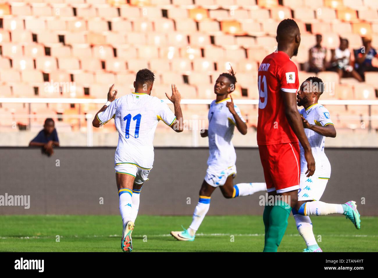 DAR ES SALAAM, TANZANIA - - NOVEMBER 19: Gabon celebrate goal during ...