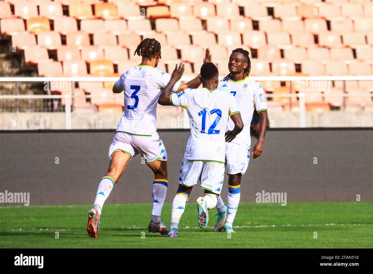 DAR ES SALAAM, TANZANIA - - NOVEMBER 19: Gabon celebrate goal during ...