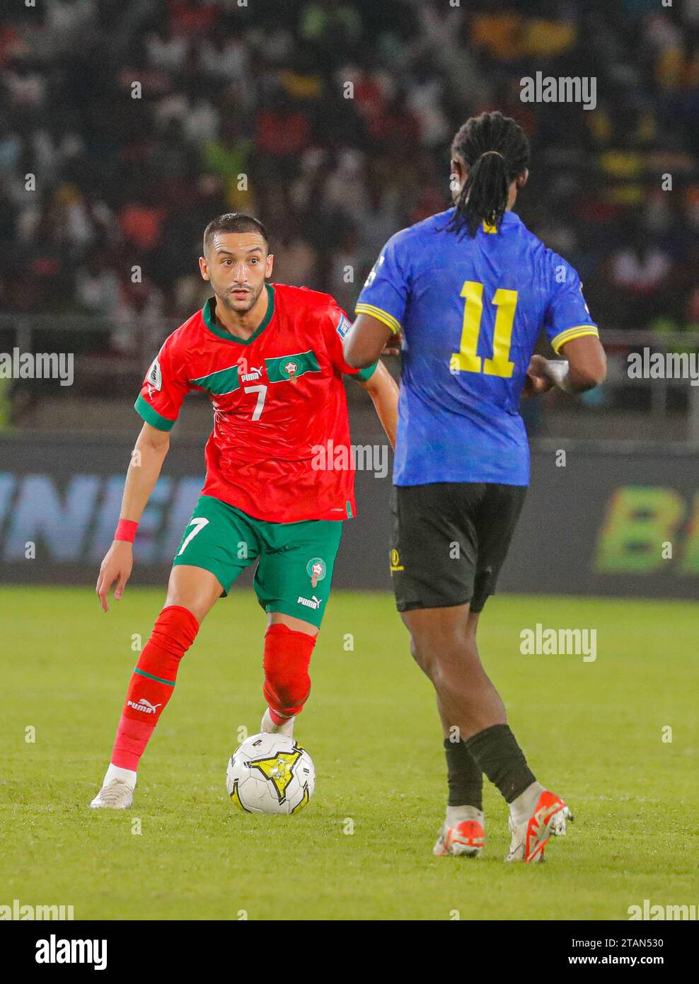 DAR ES SALAAM, TANZANIA - NOVEMBER 21: Hakim Ziyech of Morocco during ...