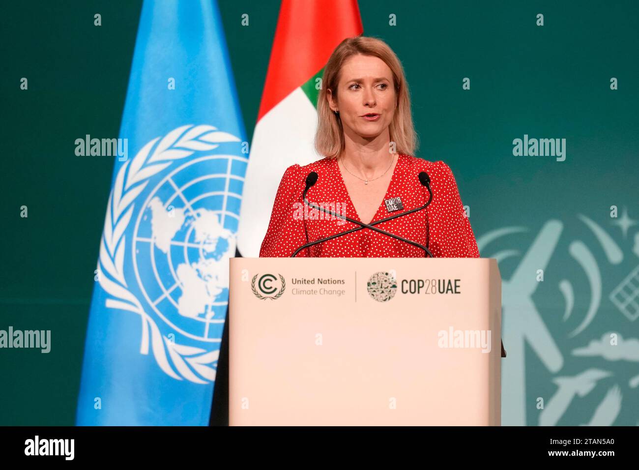 Estonia Prime Minister Kaja Kallas speaks during a plenary session at ...