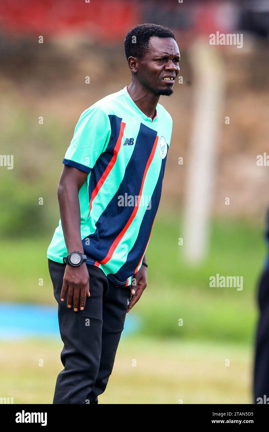 KENYATTA, KENYA - NOVEMBER 25: Sofapaka coach Ezekiel Akwana follows ...