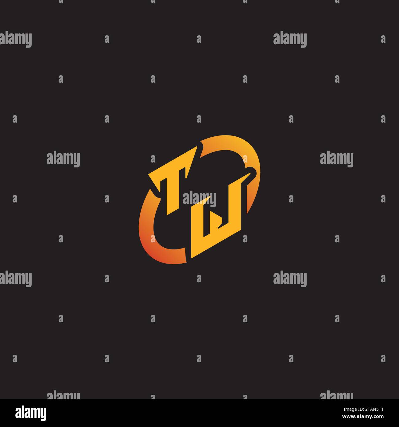WT combination letter unique initials logo esport for gaming team ...