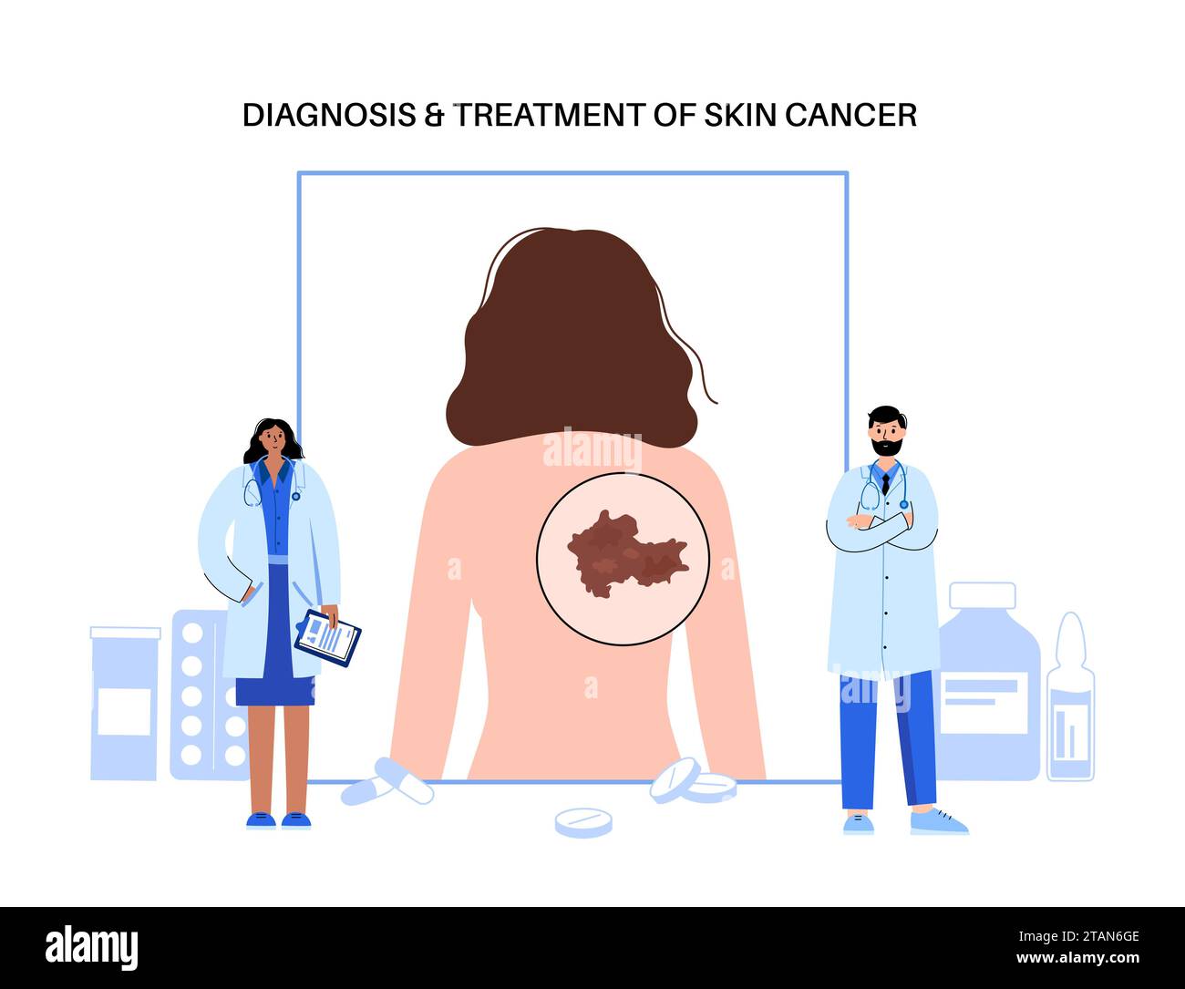 Skin cancer treatment, conceptual illustration Stock Photo - Alamy