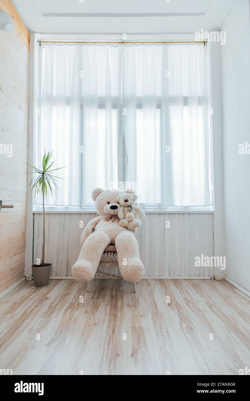 Interior of a white room with a large window Stock Photo - Alamy