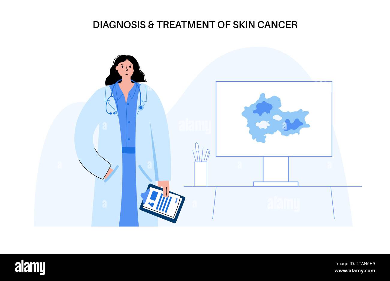 Skin cancer treatment, conceptual illustration Stock Photo - Alamy