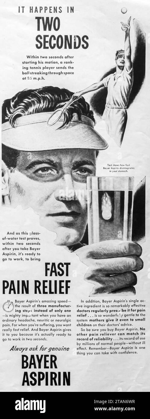 Aspirin ads 1940s hi-res stock photography and images - Alamy