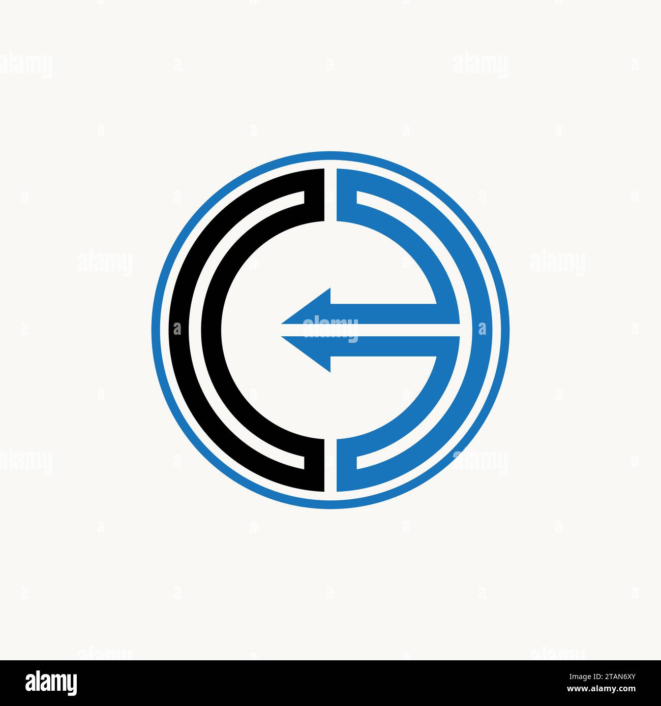 Logo design graphic concept creative premium vector stock unique initial letter CE or EC font ...